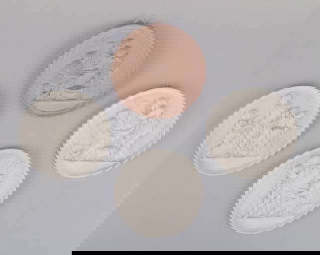 Four Round Plaster Reliefs Including Bertel Thorvaldsen Motifs And ...