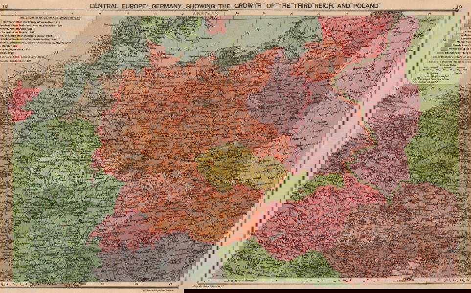 Nazi Germany.growth Of The Third Reich. Occupied Poland Sudetenland &c ...