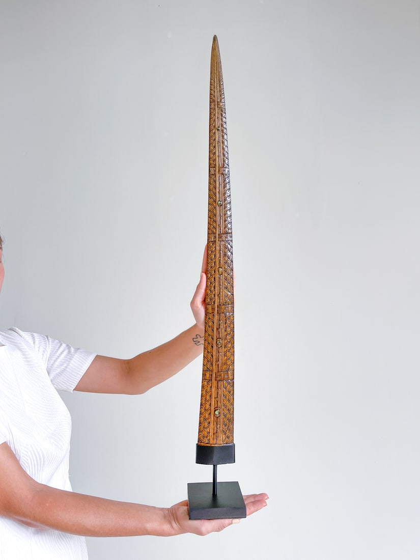 Fine Hand Carved Maori Swordfish Bill - Traditional Rauponga Pattern ...