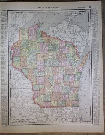 [wisconsin.] Rand, Mcnally & Co.'s New 11 X 14 Map Of Wisconsin.