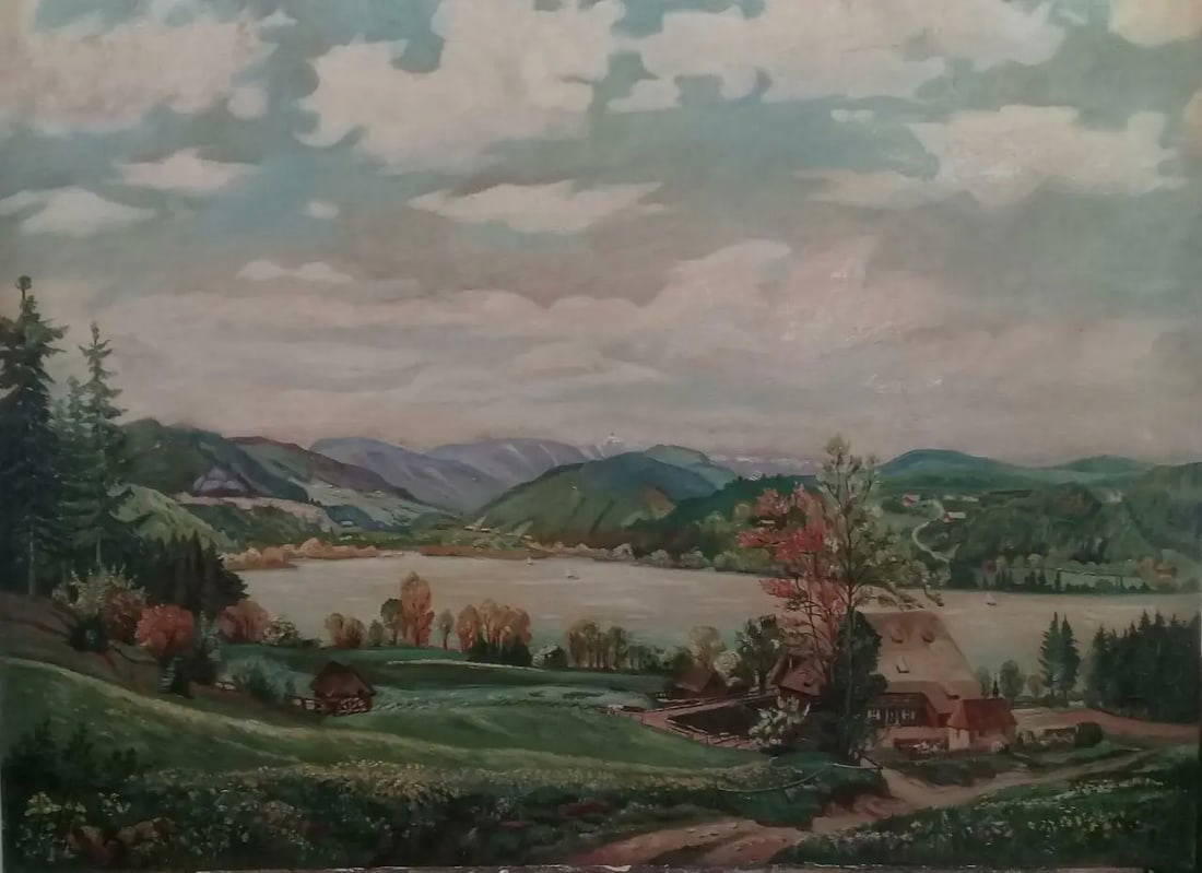 Buy European Master Landscape : Oil Canvas Painting Signed J. Haffner ...