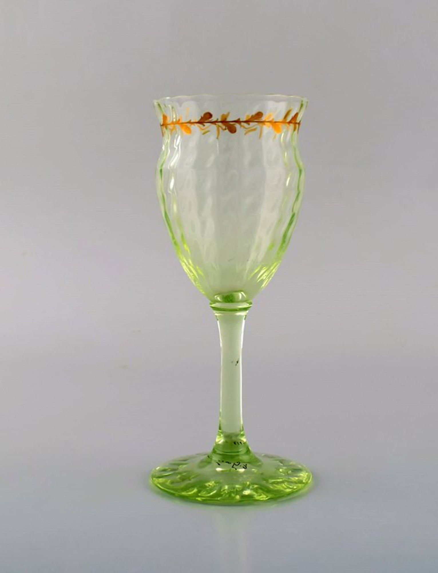 Emile Gallé (1846-1904). Early And Rare Wine Glass In Mouth-blown Light ...