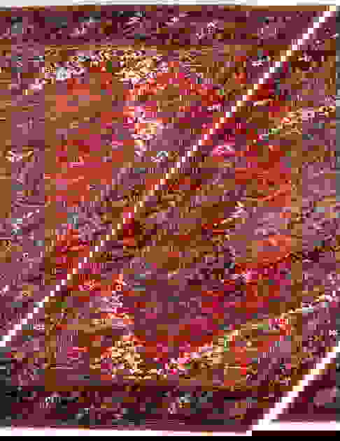 Hand Knotted Persian Heriz Tribal Red Navy Oriental Wool Area Rug ...