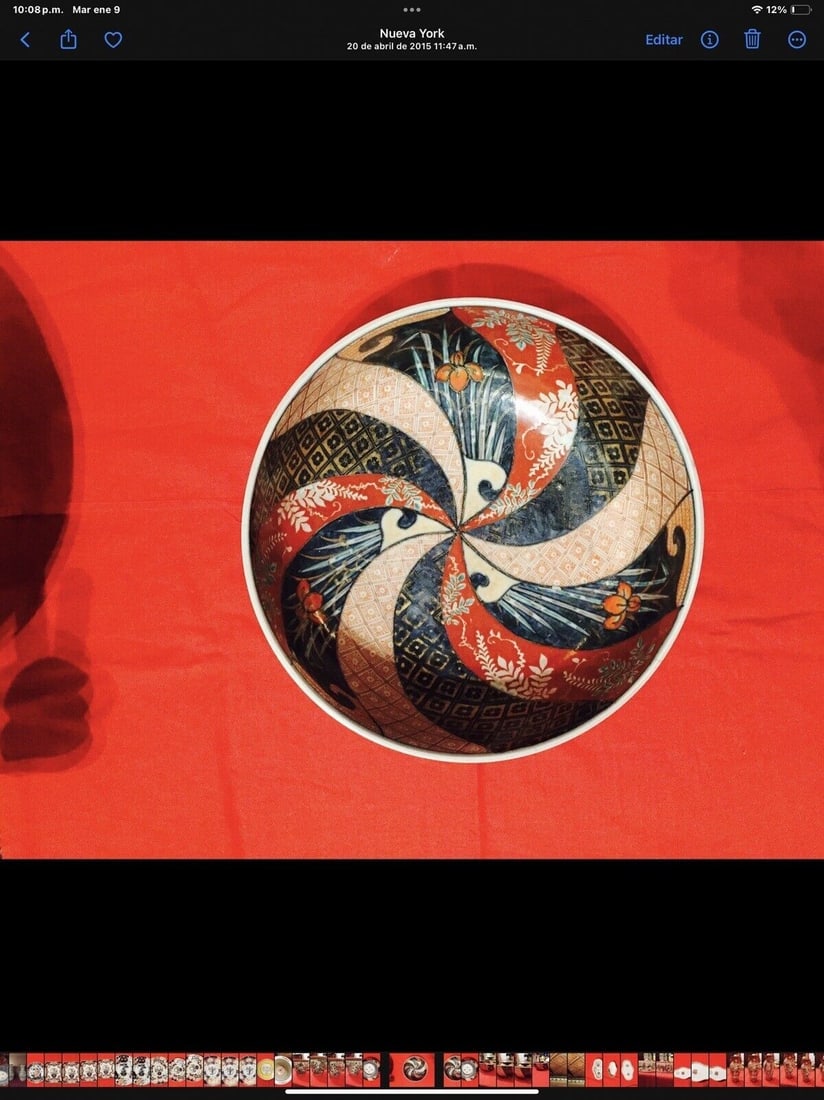 Rare Antique Imari Large Bowl. Fuki Chosun, Meiji Era, Taisho Period.