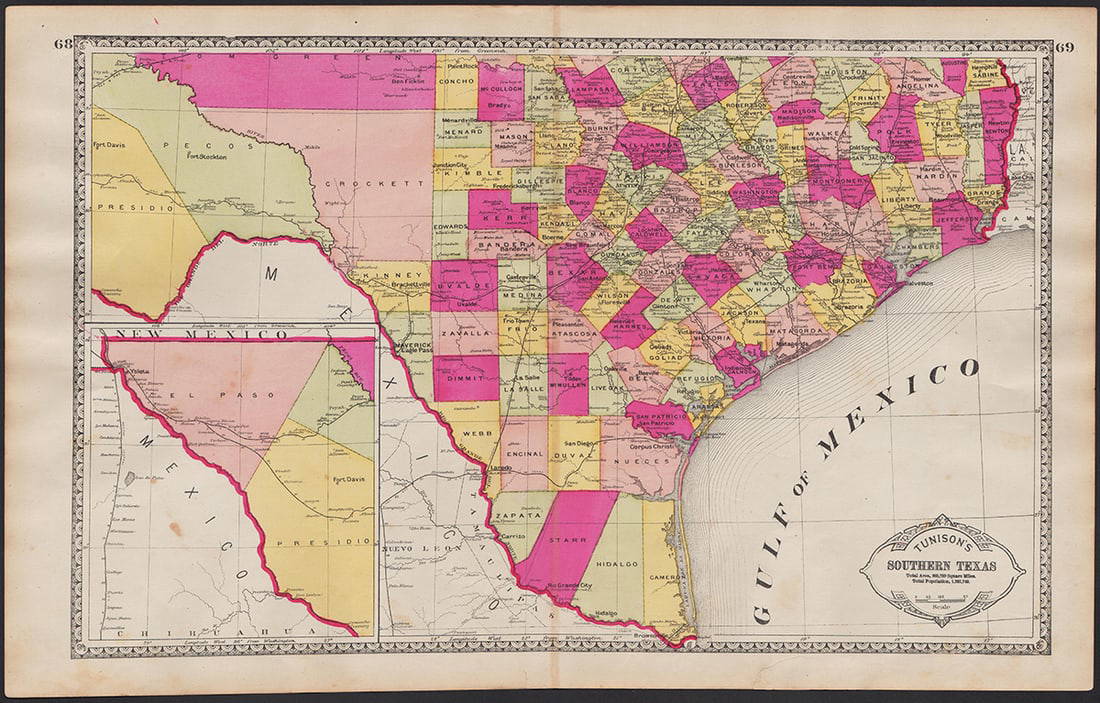Scarce 1st Ed. Southern Texas By H. C. Tunison, 1885 Auction