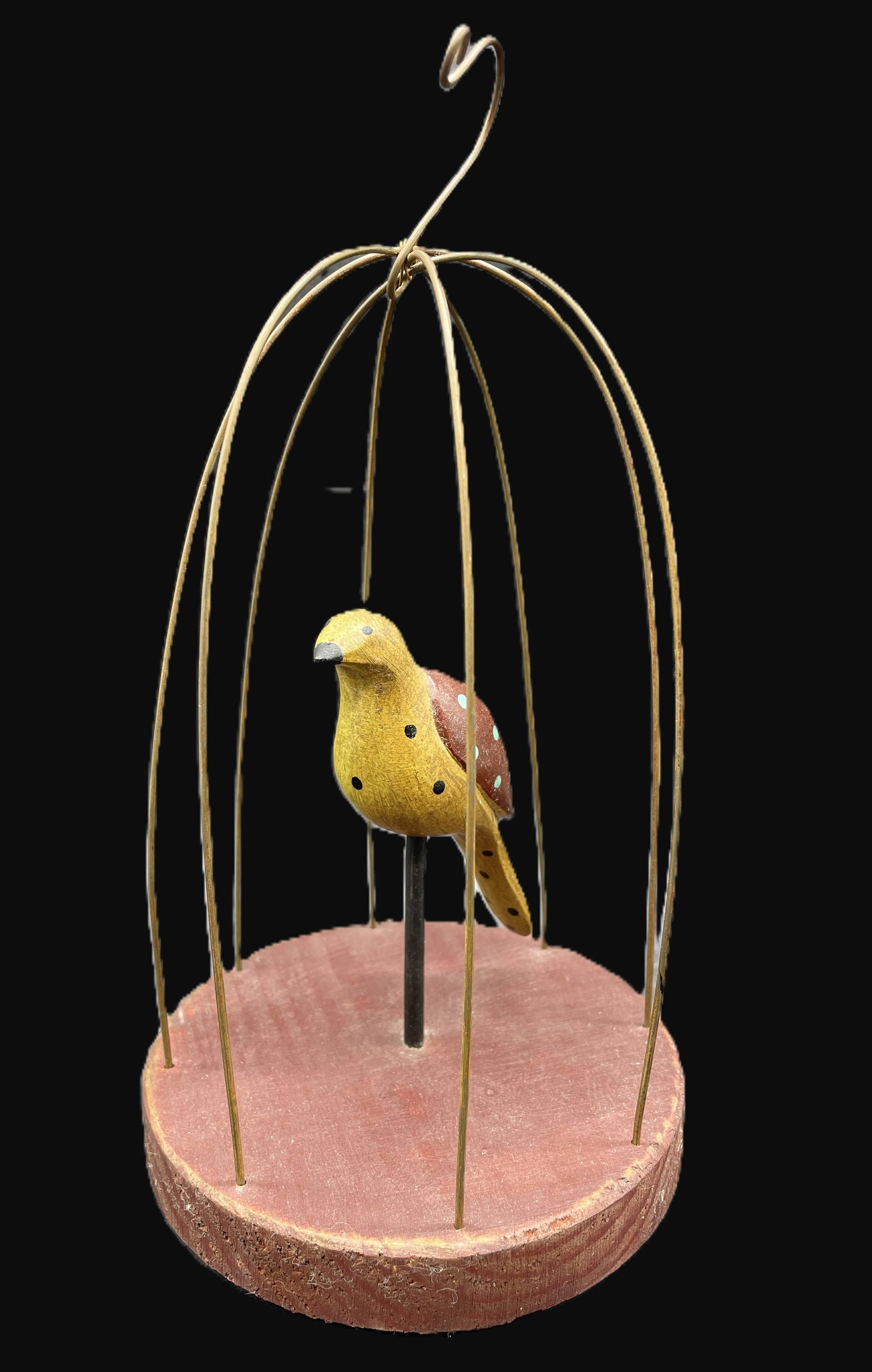Vintage Folk Art Tramp Art Wire Bird Cage Auction