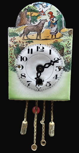 Vintage Little Red Riding Hood Juba Clock Face Made In Germany