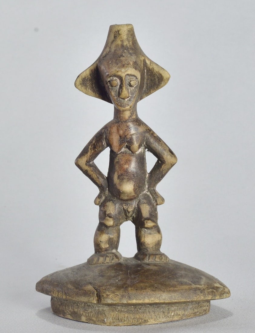 African Art Mbole ? Anthropomorphic Wooden Box Lid Statue Sculpture ...