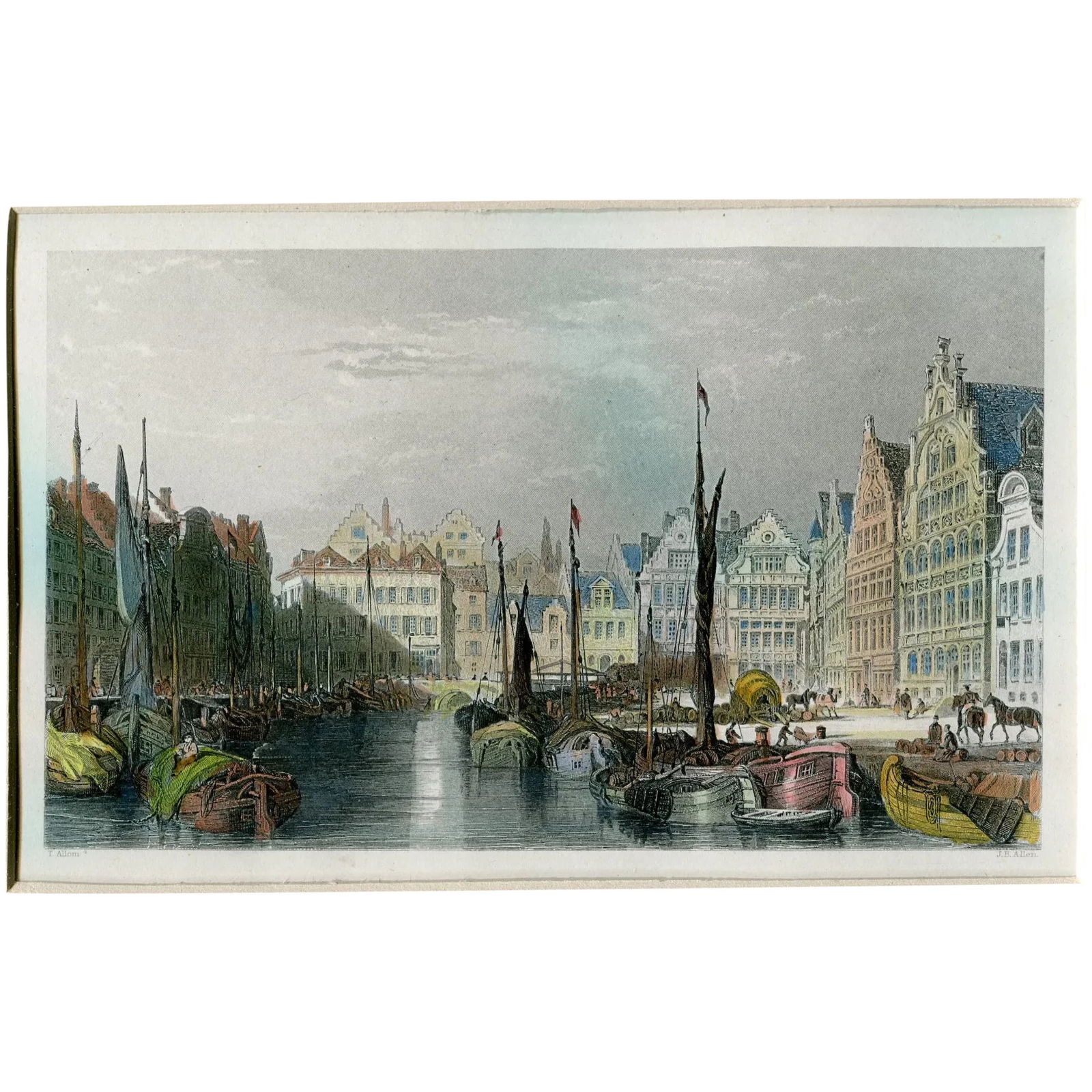 Grasbrug, In Ghent (belgium) - 1860 Print Auction