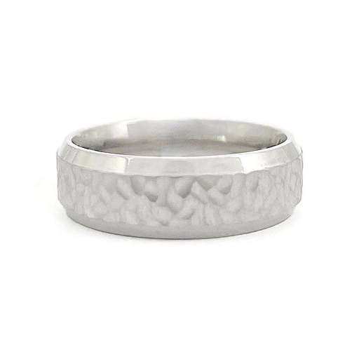 Hammered White Gold Ring