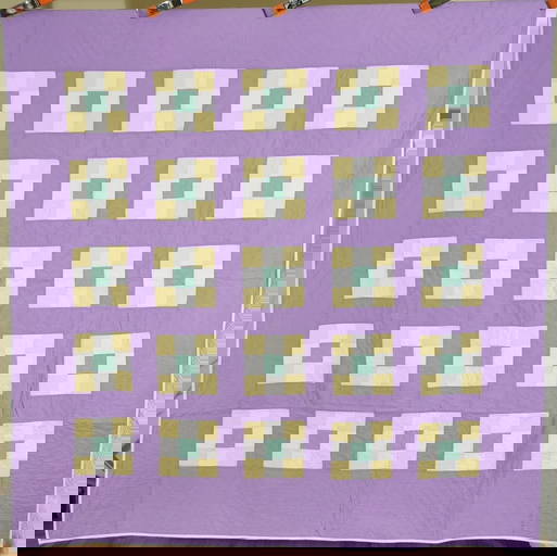Classic 30's Nine Patch Quilt, Solid Colors