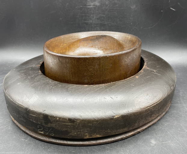 Antique Wooden Hat Block Mold Millinery Crown & Brim Forms