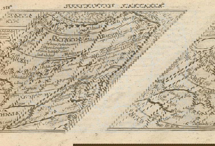 Tartaria By Bertius / Langenes. Tartary. Asia. Great Wall Of China 1603 Map
