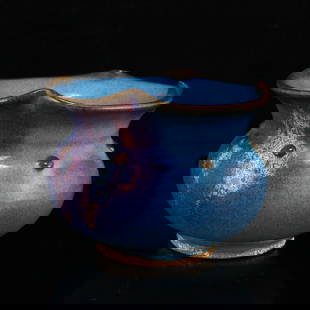 Jun Glazed Brush Washer On Stand Auction