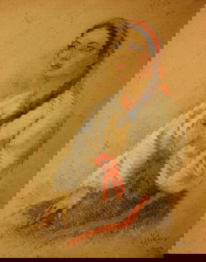 Rudenko Volodymyr (ukrainian Artist), "actress In Folk Costume", Mixed ...