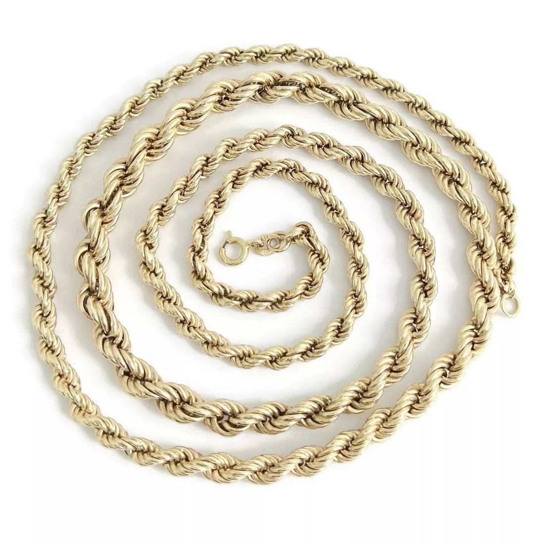 Vintage Long Graduated Rope Chain Necklace 14k Yellow Gold, 30.5 Inch ...