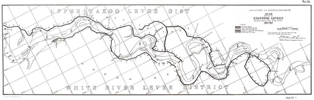 Map Showing Existing Levees And Work Done On Them During Season 1904 ...