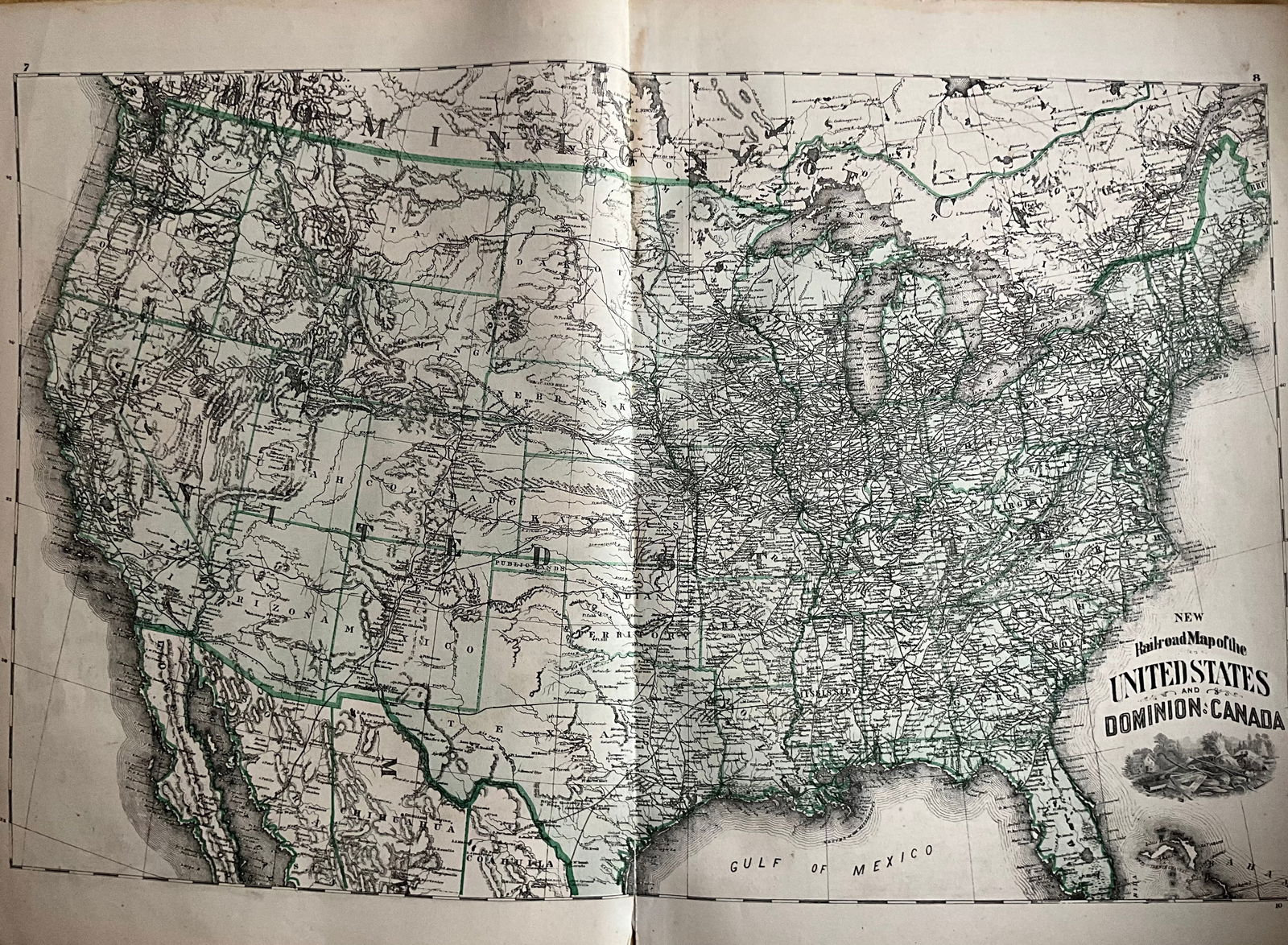 1875 United States Railways Map, By Hardesty