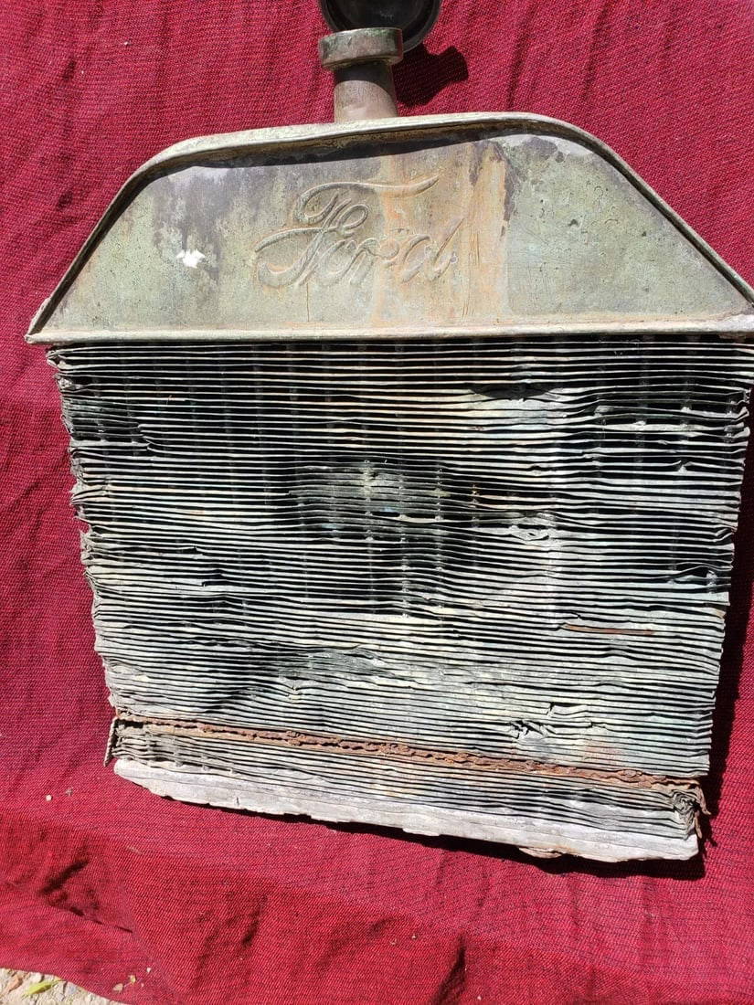 Antique Ford Model T 1914 Brass Radiator Shroud Grill Auction