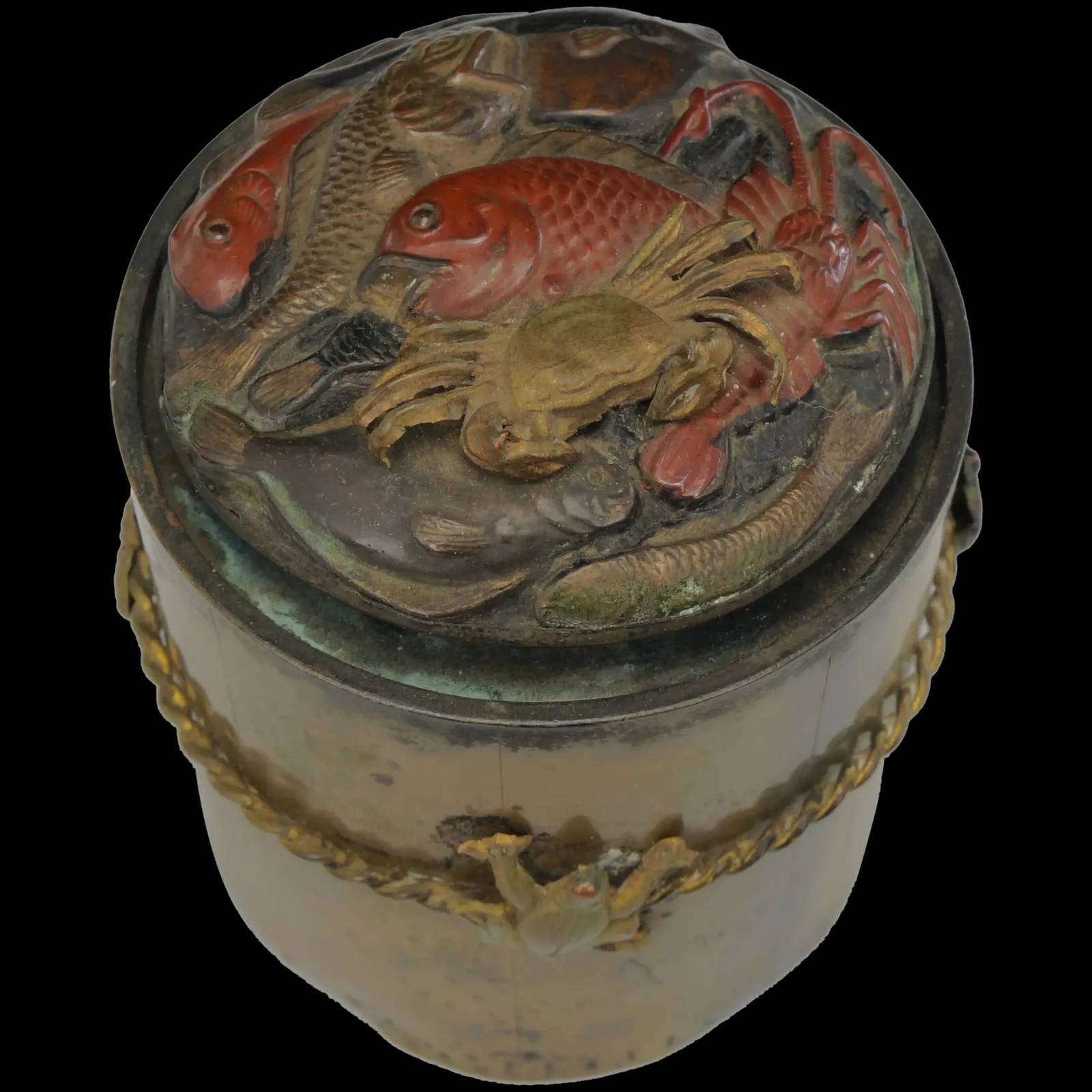 Buy Japanese Meiji Inkwell Fisherman?s Catch | Jasper52 In Ny