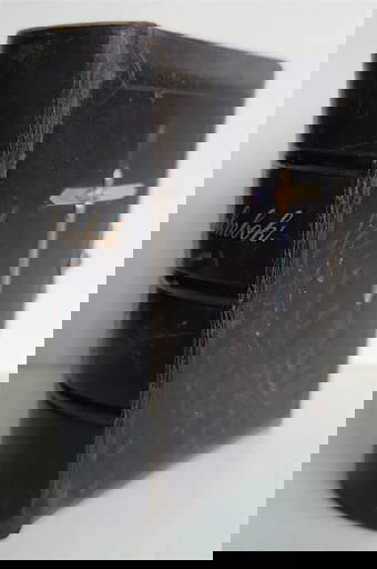 1888 Swedish Book Of Psalms W/ Mother Of Peral Cross Binding Antique