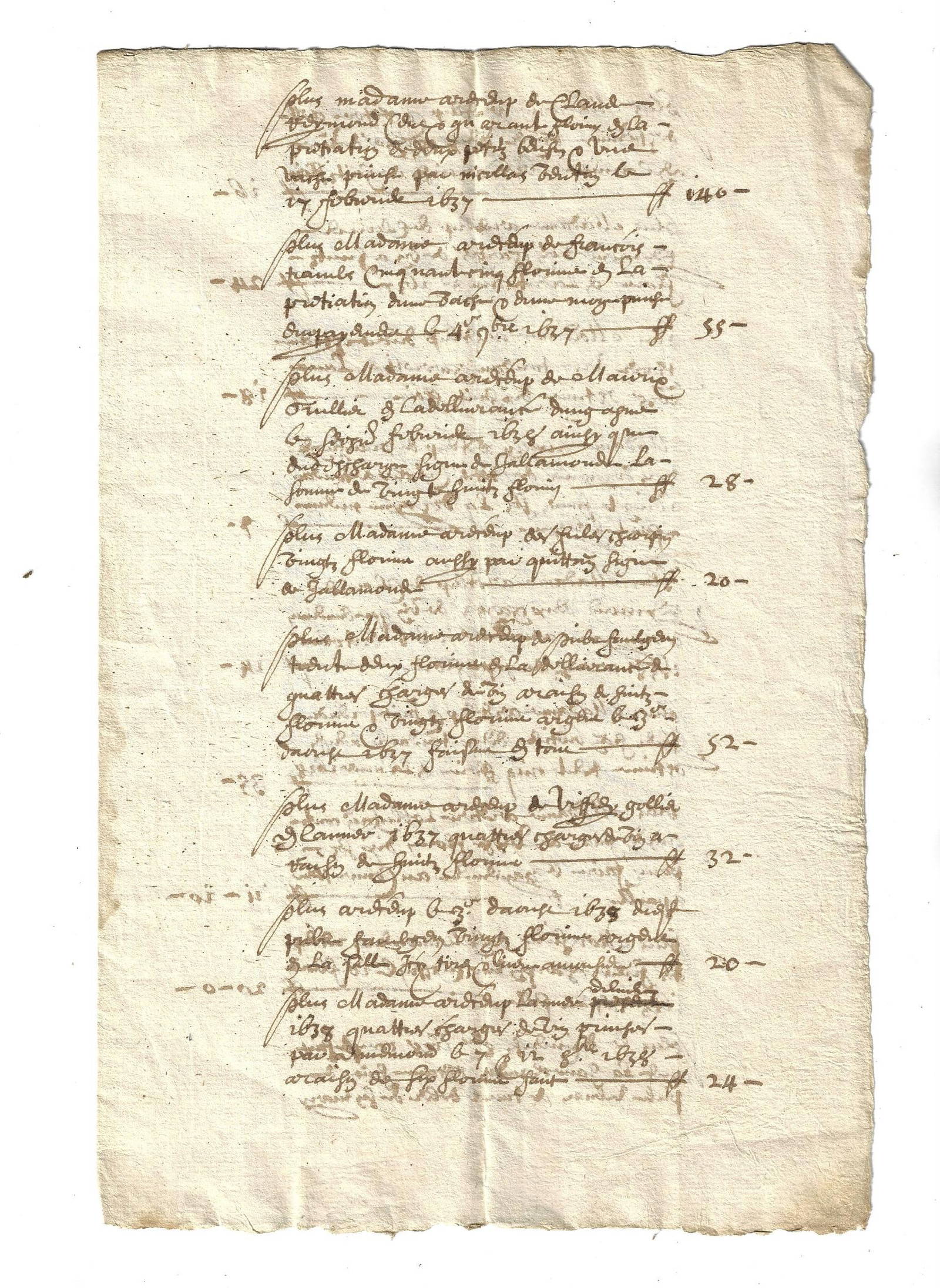 1638 Nicely Penned French Ledger Auction