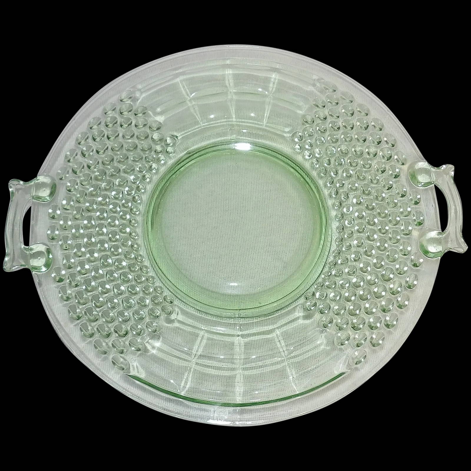 Liberty Works American Pioneer Footed Green Depression Glass Egg Harbor ...