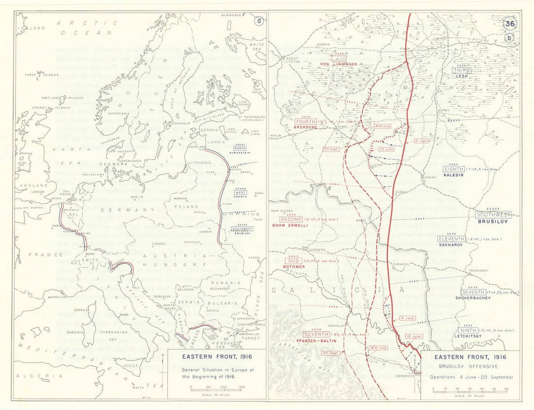 World War 1. Eastern Front. June-sept 1916 Brusilov Offensive 1959 Old ...