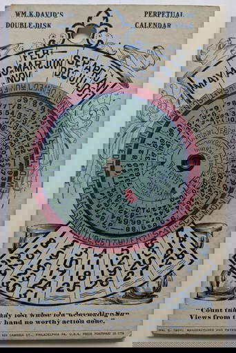 1889 Volvelle, Wm. K. David Of Philadelphia Pa, Double Disk Perpetual ...