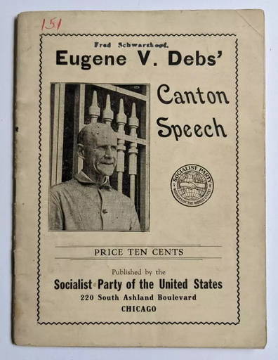 Ca. 1918 Socialist Party Propaganda Booklet, Speech Of Eugene V Debs ...