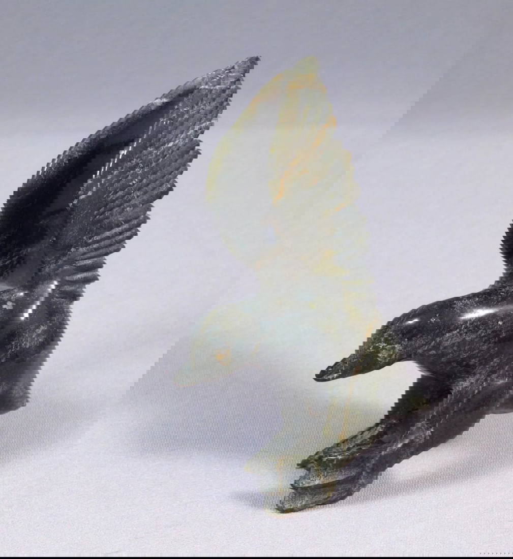 Inuit Eskimo Native American Soapstone Carving Bird Hawk Eagle Signed ...