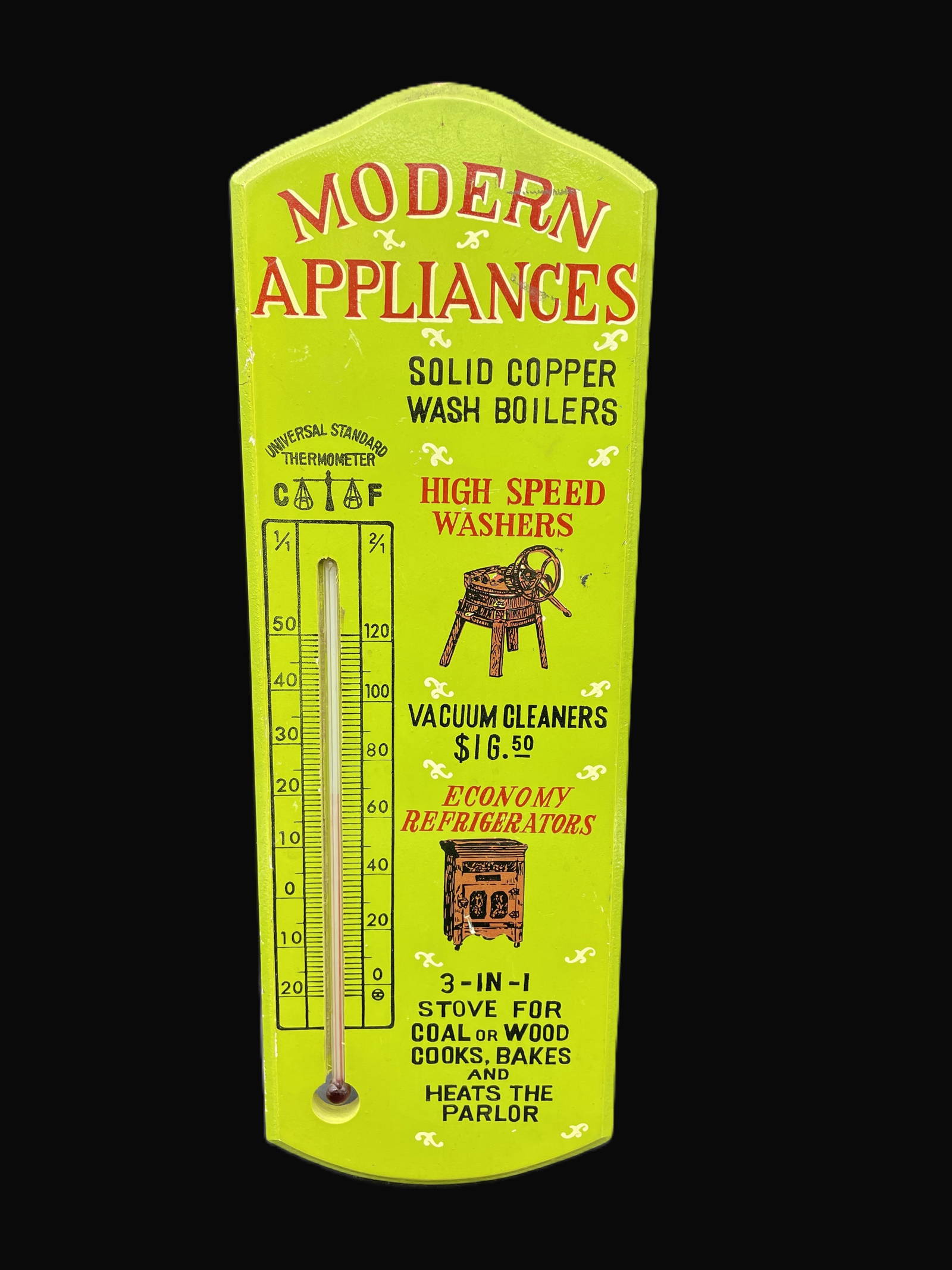 Modern Appliances Advertising Thermometer Advertises Solid Copper Wash ...