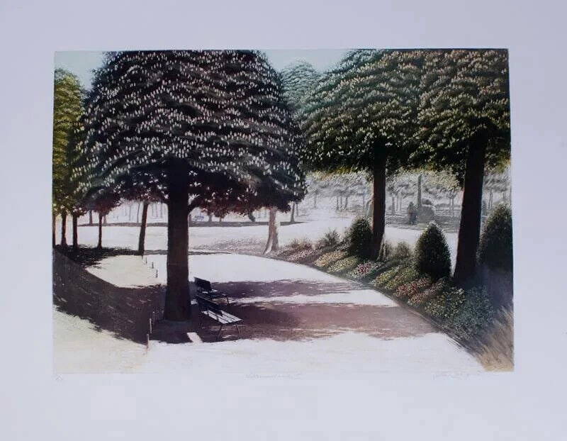 Peter Eastham British Midsummer Walk L Color Etching 29/250 Auction