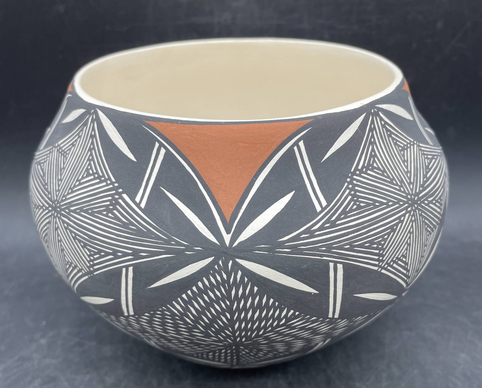 Vintage Native American Handmade Acoma Pottery Signed V. Victorino Auction