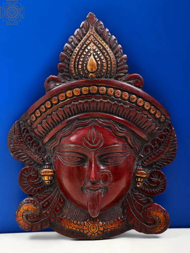 10" Brass Goddess Kali Mask
