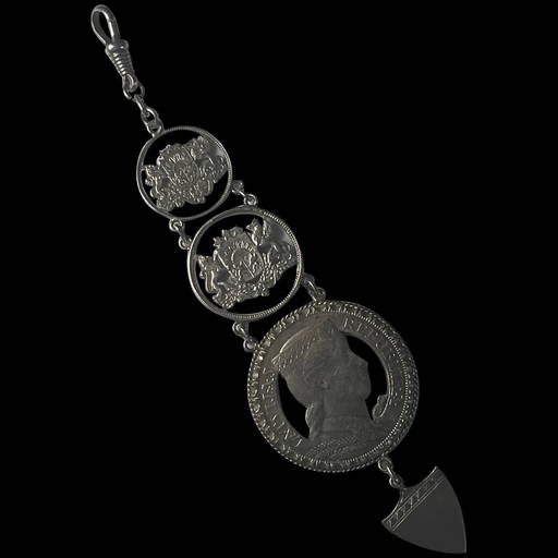 Vintage Sterling Silver Watch Fob Made Of Latvian Republic Coins