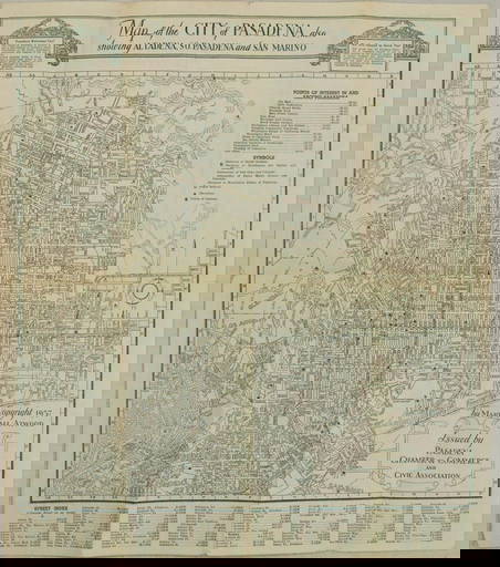 Title: 1937 Atwood Map Of Pasadena, California Map Of The City Of ...