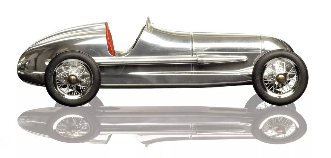 12" Aluminum Silver Indy Model Tether Car With Red Seat Auction