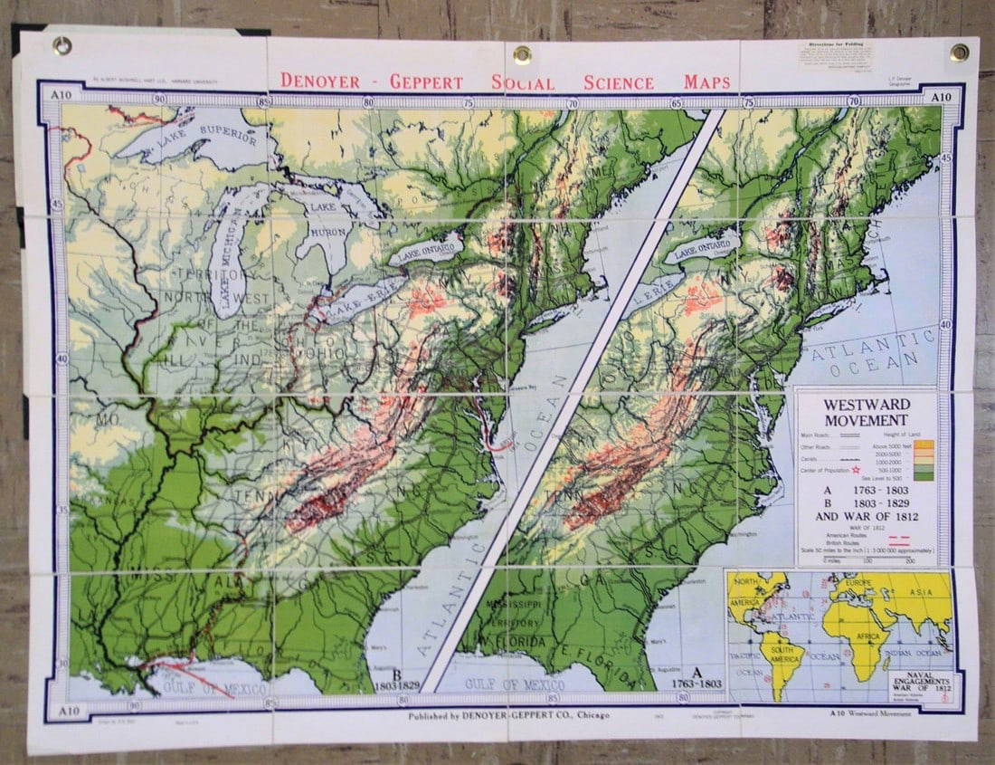 Buy A10 Westward Movement Denoyer-geppert Social Studies Maps ...