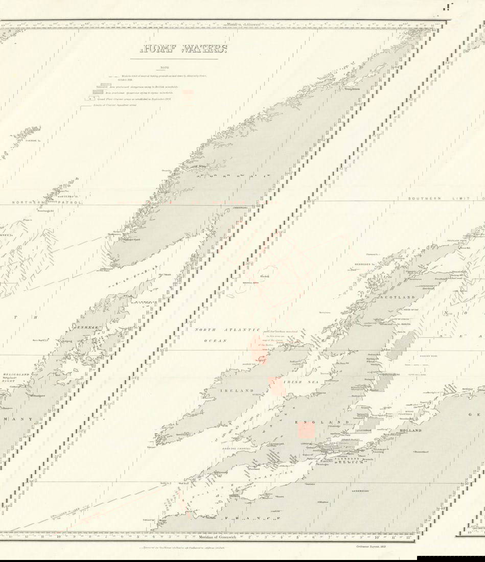 Home Waters. Blockade Of Germany. Minefields. 1914. First World War ...
