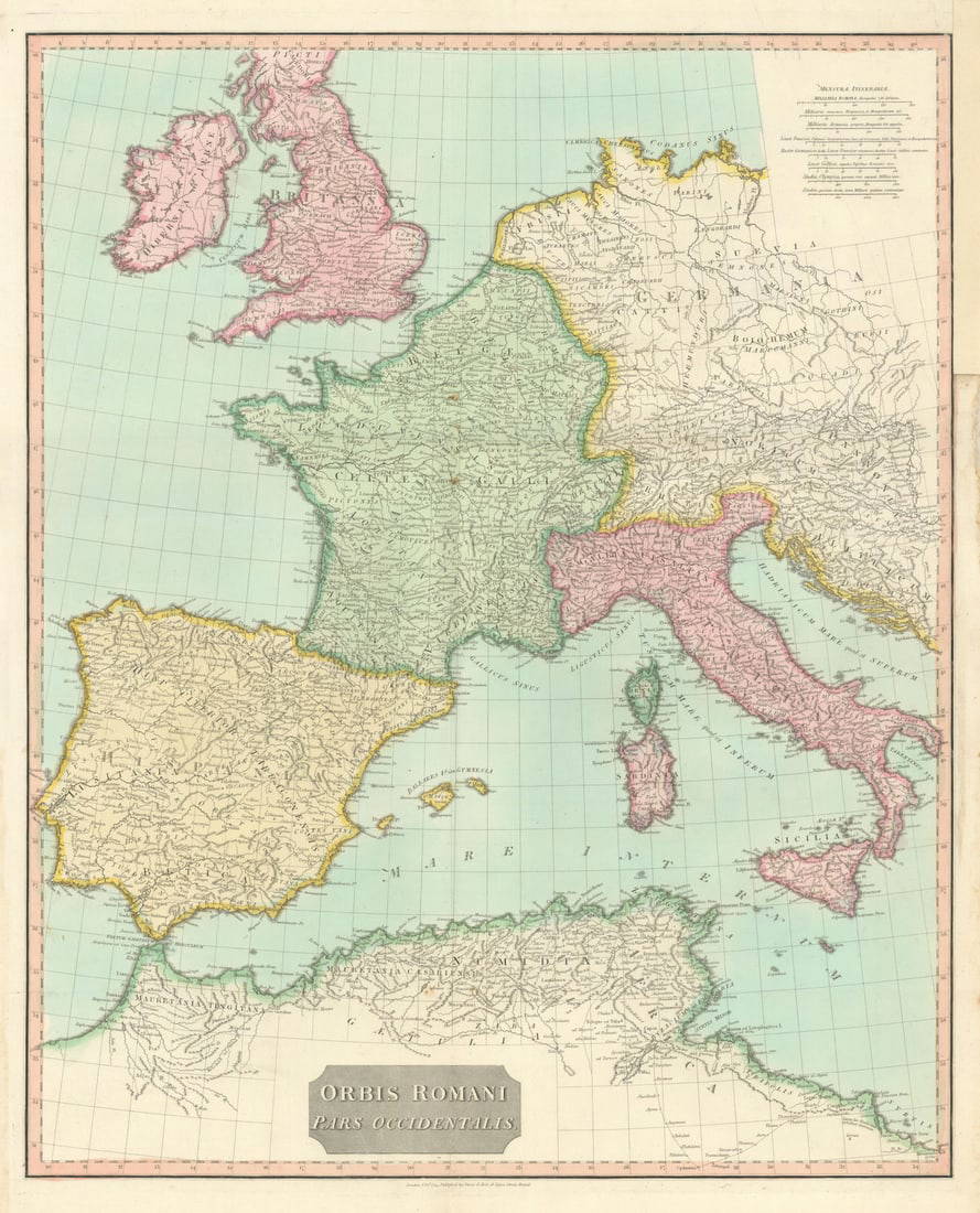 Orbis Romani Pars Occidentalis. Roman Empire Western Part. D'anville ...