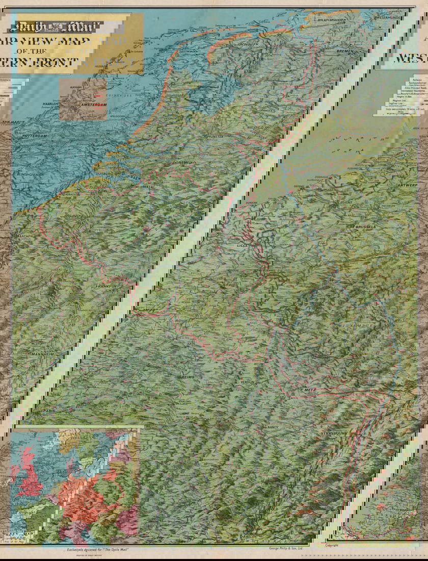 Ww2 'western Front' In 1940. Bird's Eye View Before Invasion Of France ...