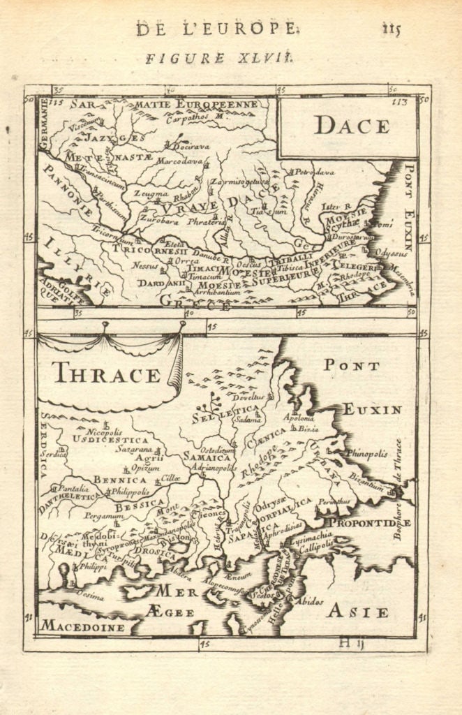 Thrace & Dacia. European Turkey Romania Bulgaria Danube. 'dace'. Mallet ...