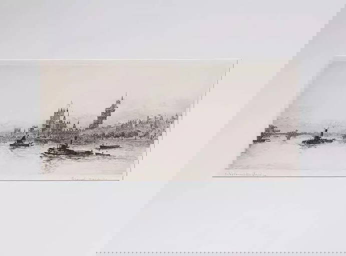 Frank Harding Fl. 1885 1890 Westminster Bridge U.k. Etching