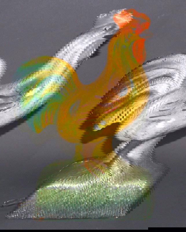 Composition Rooster Chicken Pip Squeak Toy Auction