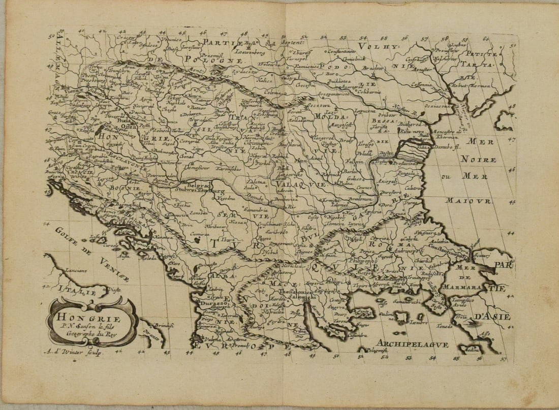 1683 Sanson Map Of Hungary And The Balkans -- Hongrie Auction