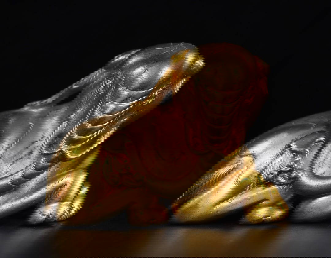 Old Chinese Gilt Gold Copper Elephant Statue Auction