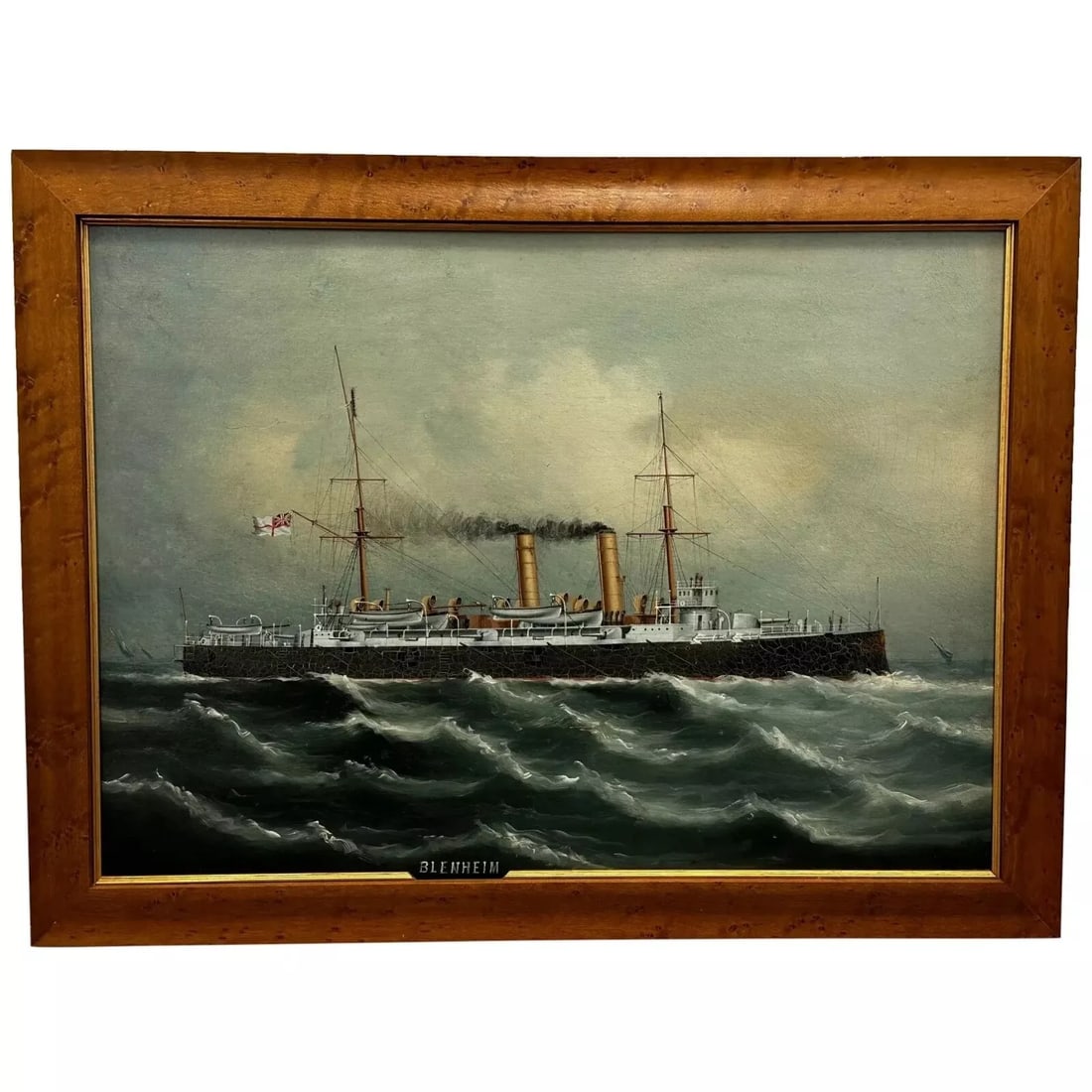 Oil Painting Marine Ship Blake Class Cruiser Royal Navy Hms Blenheim ...