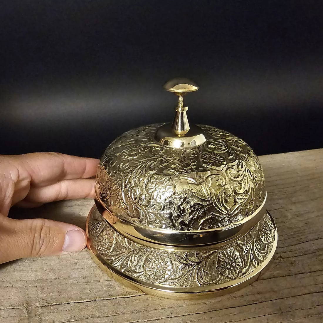 Large 5 1/2" Ornate Brass Table Desk Bell Auction