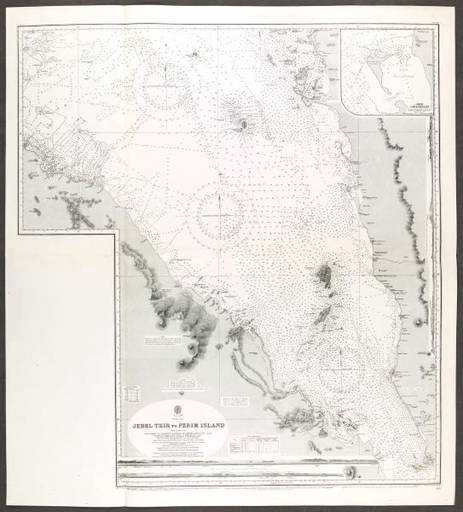 Red Sea. Jebel Teir Perim Island. Admiralty Nautical Sea Chart. Eritrea ...